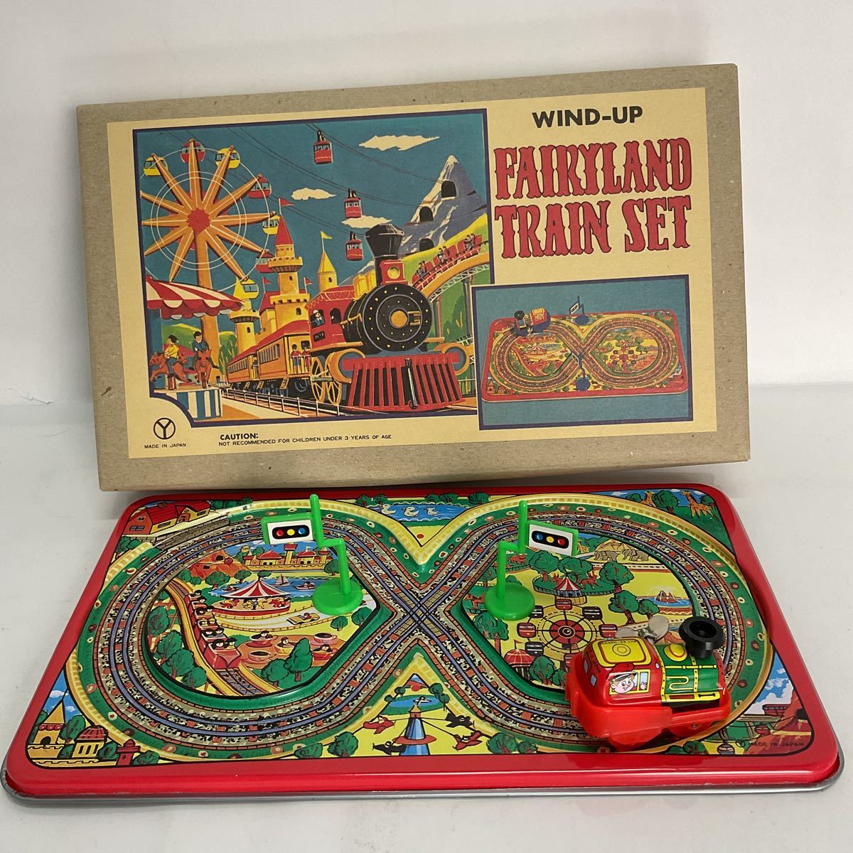 同梱可 WIND-UP 日本製 フェアリーランド トレインセット FAIRYLAND TRAIN SET ぜんまい式 稼働品 ブリキのおもちゃ ...