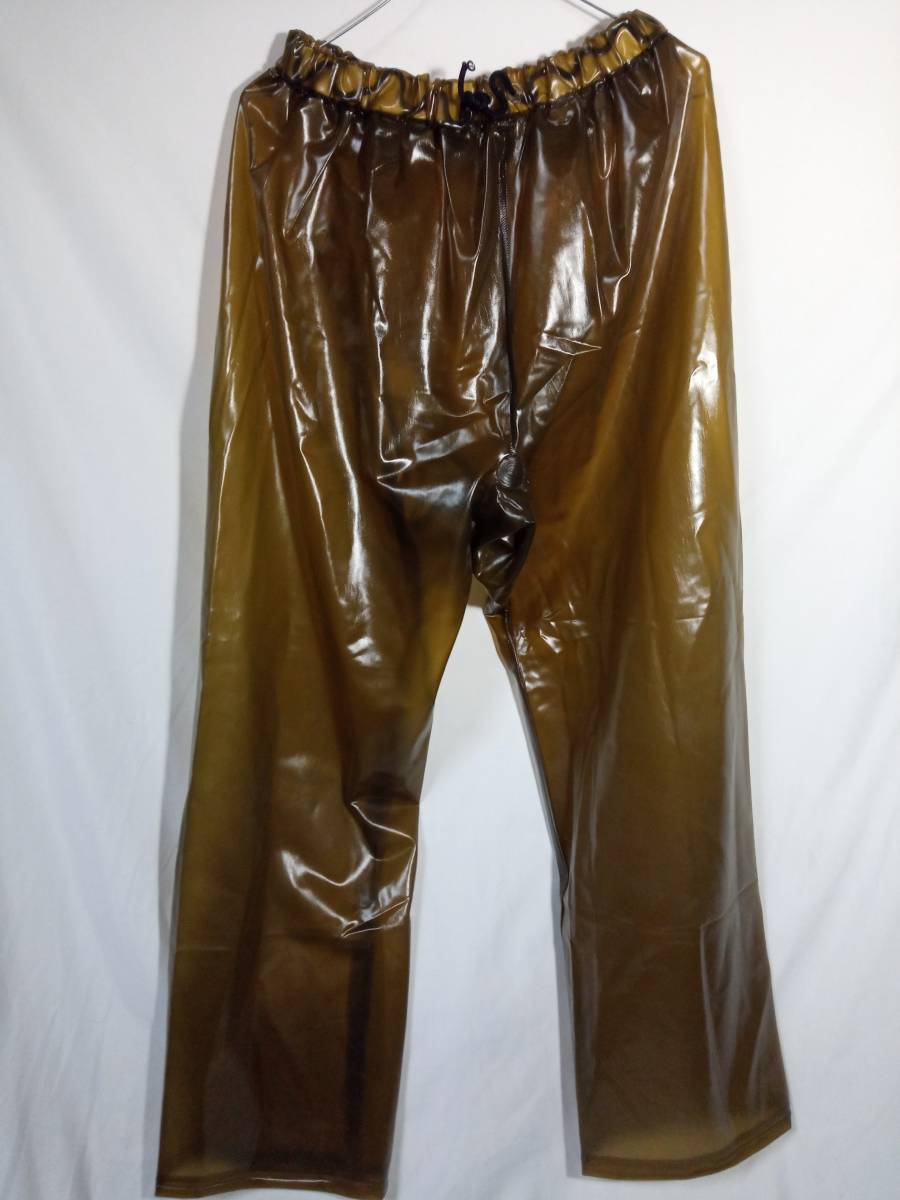 厚手 上下セット 半透明茶色 セットアップ レインスーツ PVCビニール ゴム合羽 ズボン ジャケット 光沢 重量感 ミリタリー 漁業 農業(レインコート)｜売買されたオークション情報 ...