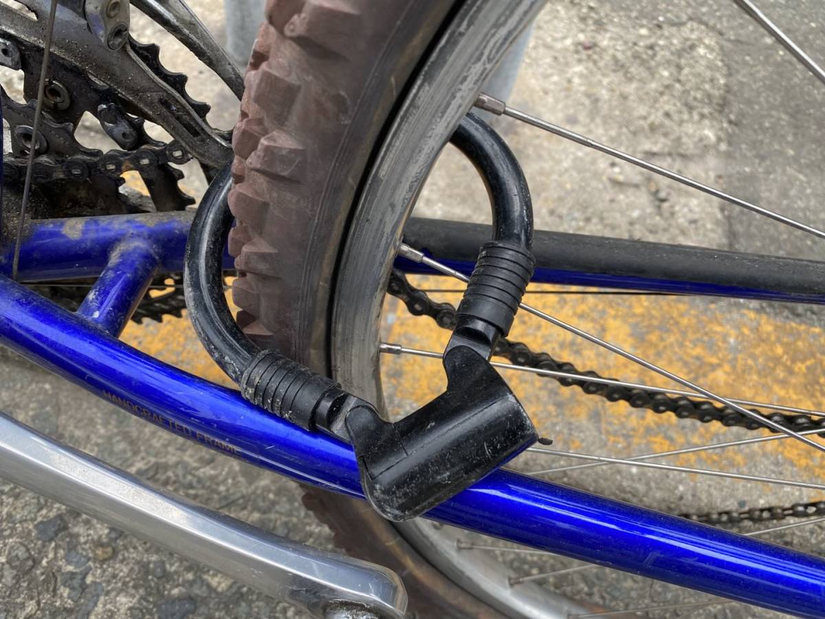 ⑧ RIDGE DEER クロスバイク TIGフレーム オフロード マウンテンバイク 自転車 ブルー/青 DEKI Bicycle ビンテージ ...