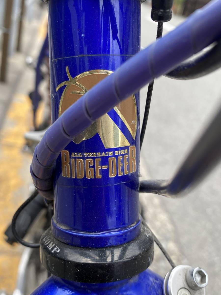 ⑧ RIDGE DEER クロスバイク TIGフレーム オフロード マウンテンバイク 自転車 ブルー/青 DEKI Bicycle ビンテージ ...