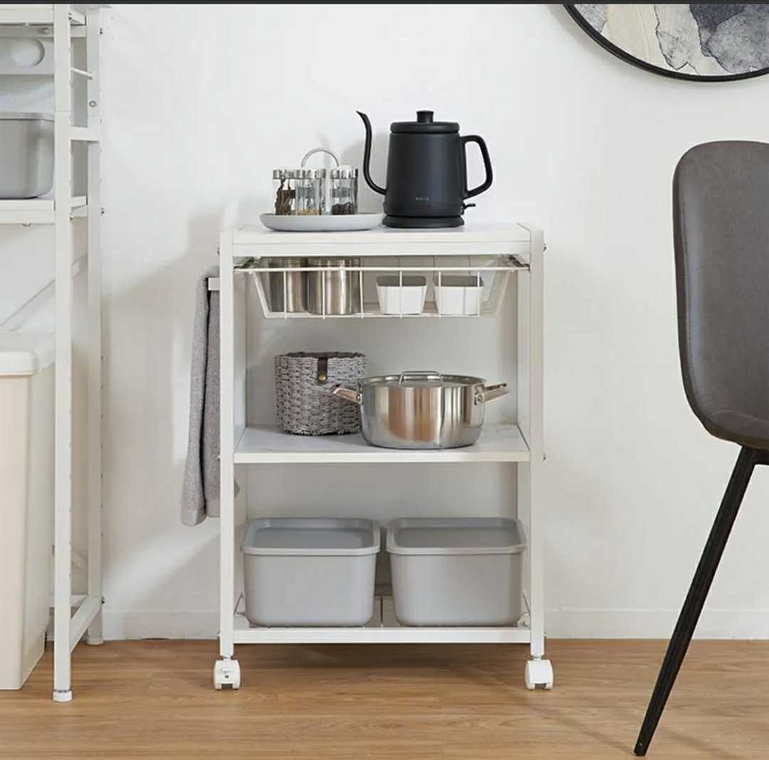 LOWYA NEW エセスキッチンラック MB/WH マーブルホワイト(ワゴン)｜売買されたオークション情報、yahooの商品情報をアーカイブ公開 - オークファン（aucfan.com）