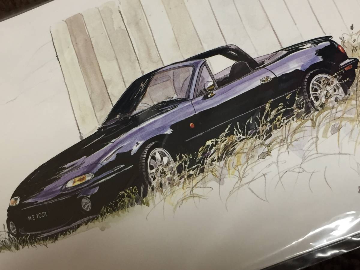 純正 レア ユーノス ロードスター M2 1001 ポストカード M2 INCORPORATED BOW イラスト 世田谷 マツダ EUNOS ...