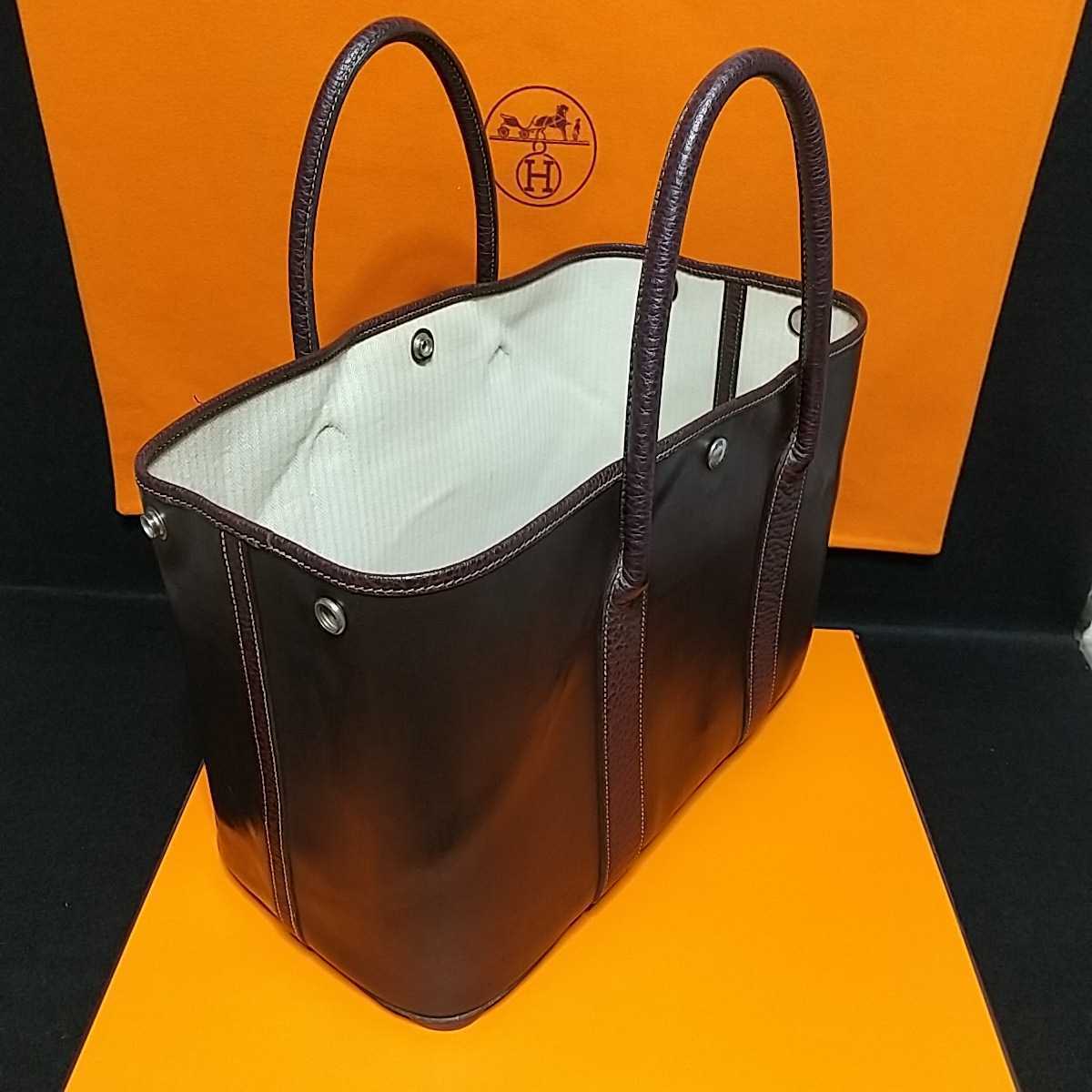 1円 本物 HERMES エルメス ガーデンパーティ PM ガーデンパーティー アマゾニア トートバッグ ダークブラウン(かばん、バッグ)｜売買されたオークション情報、yahooの商品情報を ...