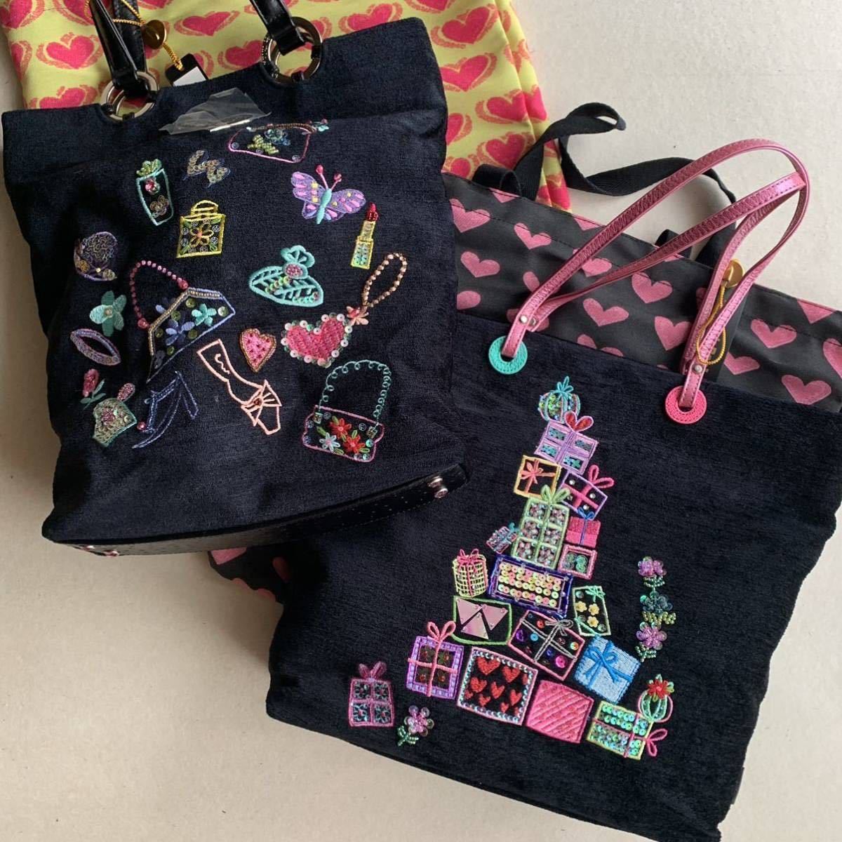 ④ Think Bee シンクビー トートバッグ ハンドバッグ ギフトボックス バッグ コスメ スパンコール ビーズ 保管品 2点(その他 ...