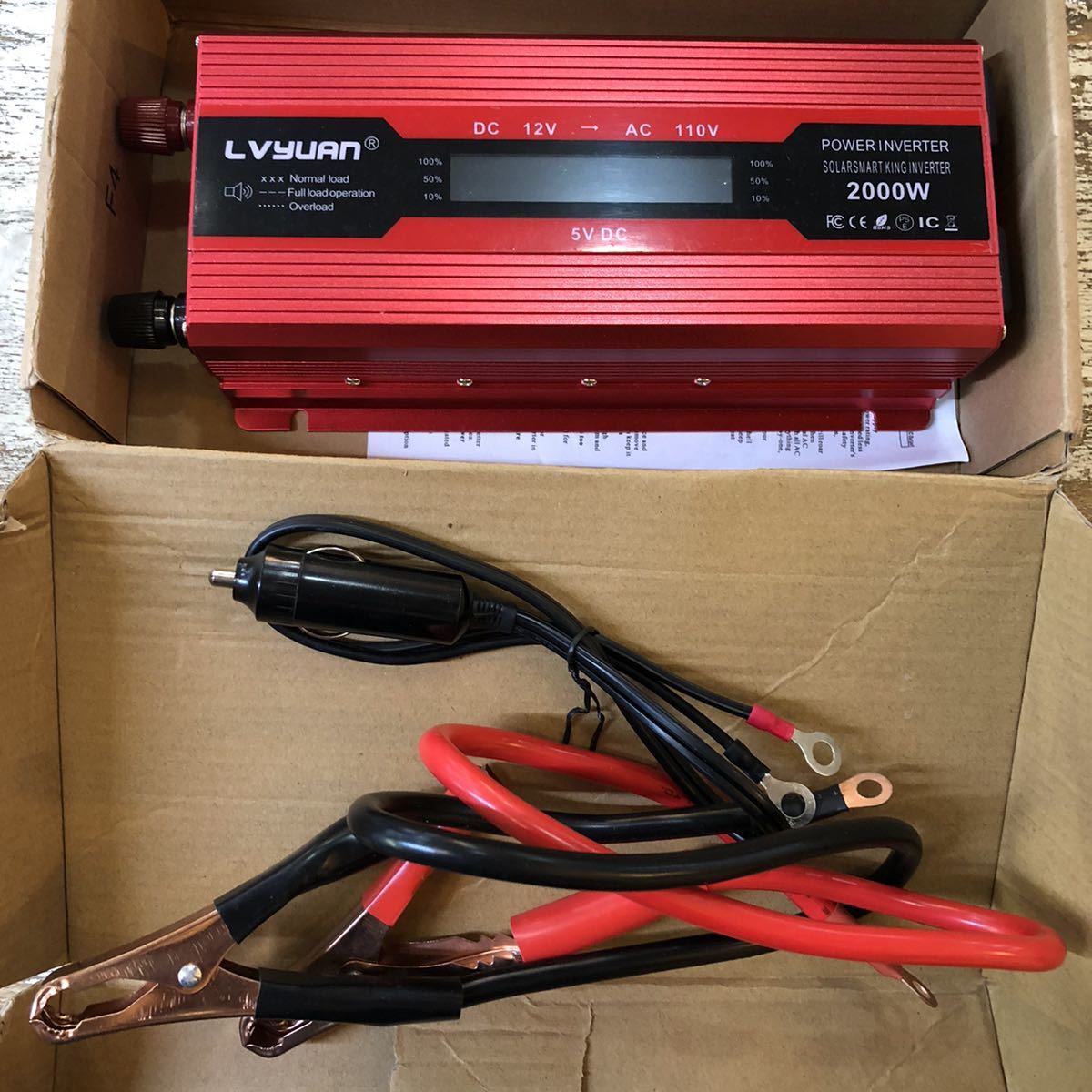 LVYUAN POWER INVERTER SOLARSMART KING INVERTER 2000W カーパワーインバーター(12V用 ...