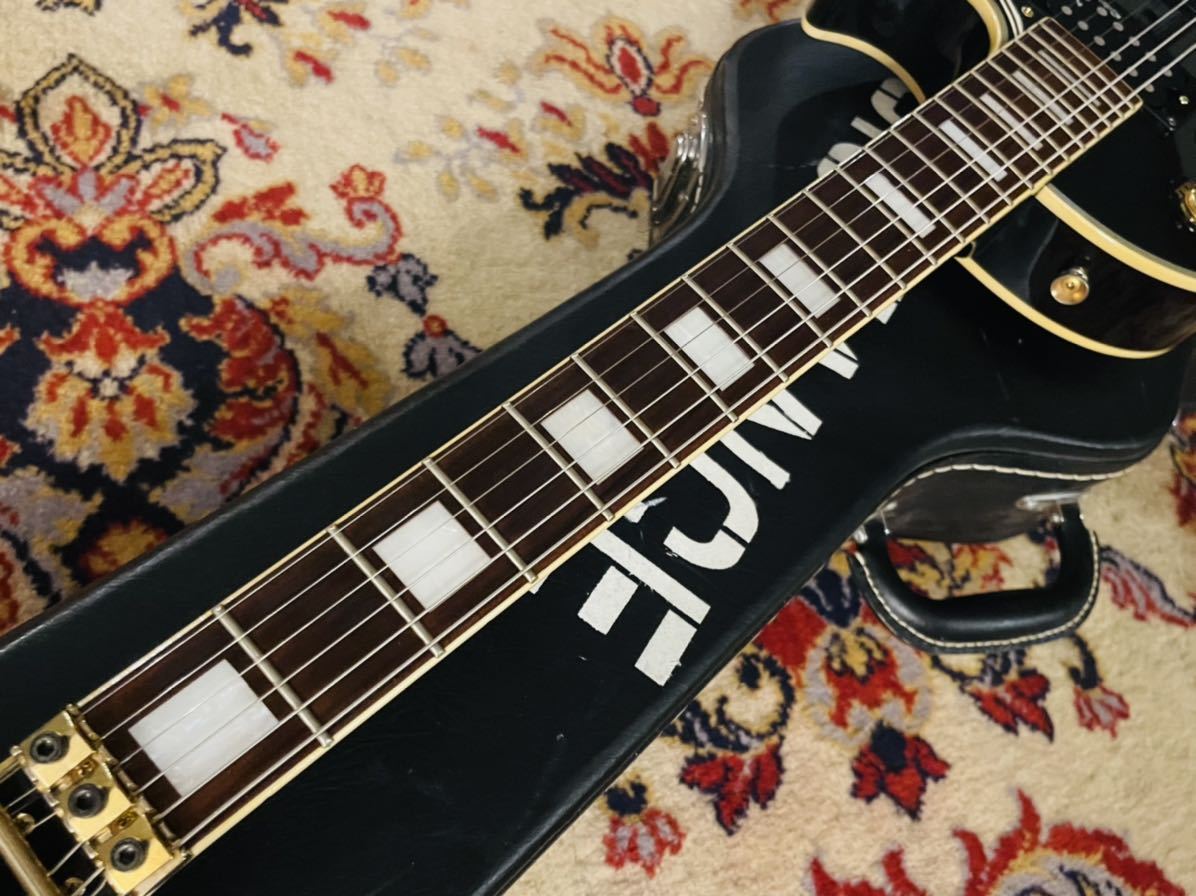 お宝 伝説のロックバンド SHEENA & THE ROKKETS 鮎川誠 直筆サイン Burny LesPaul Custom Gibson ...