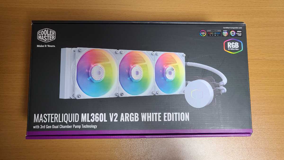 360 mm 簡易水冷ユニット クーラーマスター Master Liquid ml 360 L V2 ARGB White Edition ...
