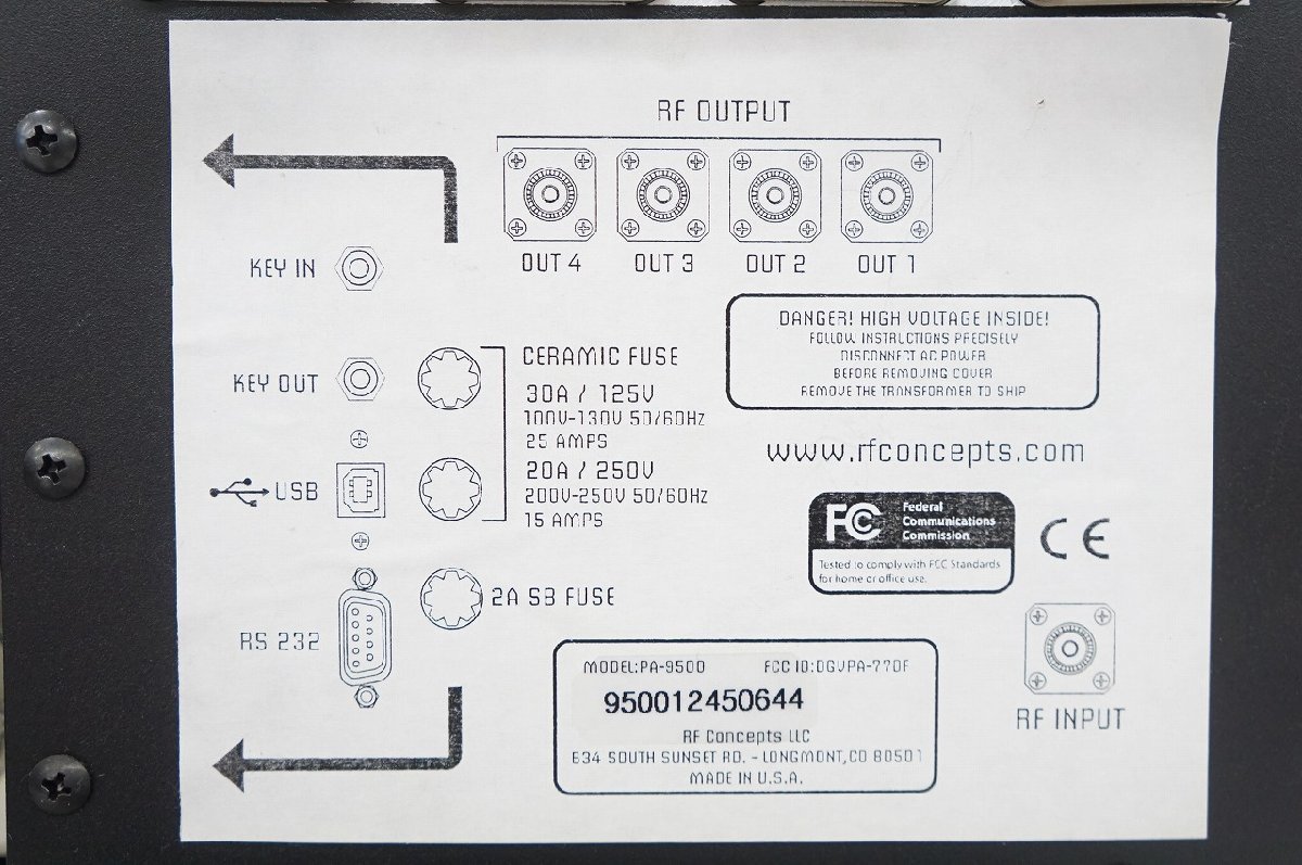 NZ H339017S ALPHA アルファ 9500 HF リニアアンプ MICROPROCESSOR CONTROLLED HF ...