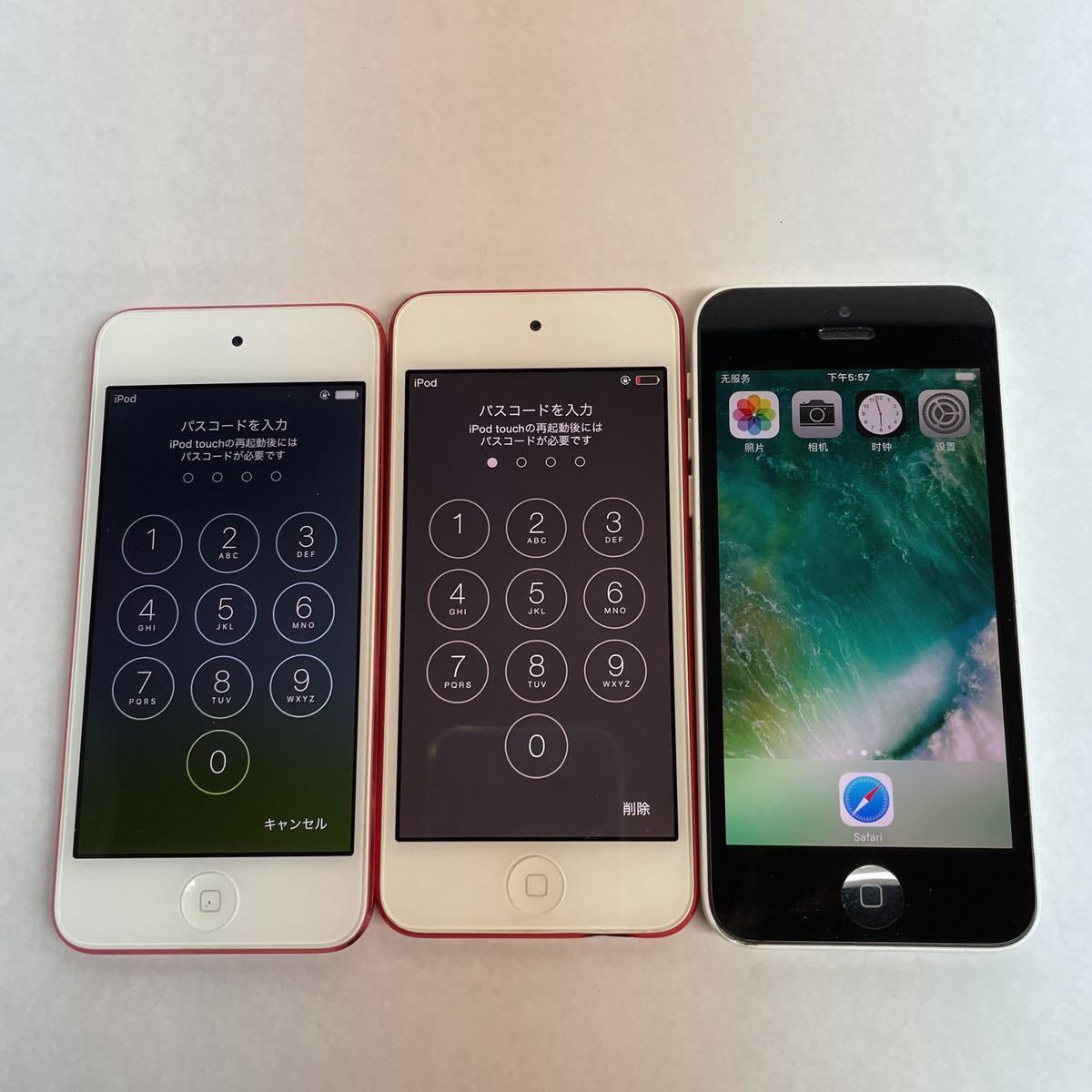 Apple iPod Touch 第5世代 A1421×2個/iPhone 5C A1456 ドコモ版 ジャンク 管914Y(iPod ...