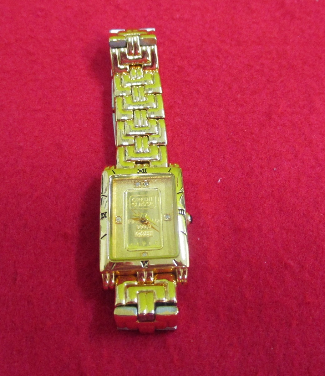 ジャンク CREDIT SUISSE FK-929-C 腕時計 gold ingot 1g 999.9 FINE GOLD ゴールド ...