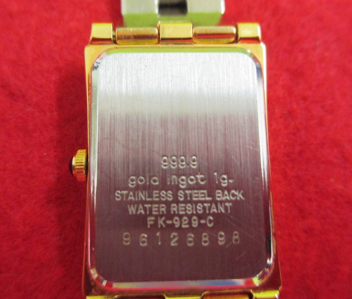 ジャンク CREDIT SUISSE FK-929-C 腕時計 gold ingot 1g 999.9 FINE GOLD ゴールド ...