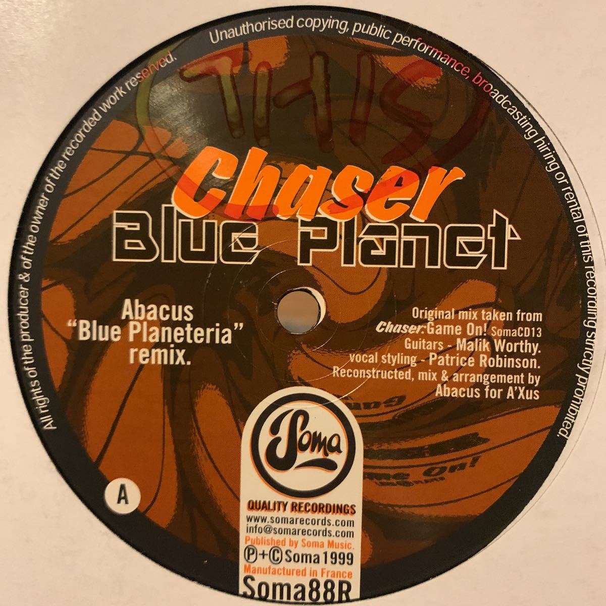 Chaser Blue Planet Remixes - Soma Quality Recordings Soma88R Funk D ...