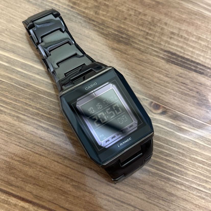 CASIO i-RANGE IRW-M300アイレンジ デジタル 電波 ソーラー ウォッチ 腕時計 ステンレス ブラック 廃盤 カシオ レア ...