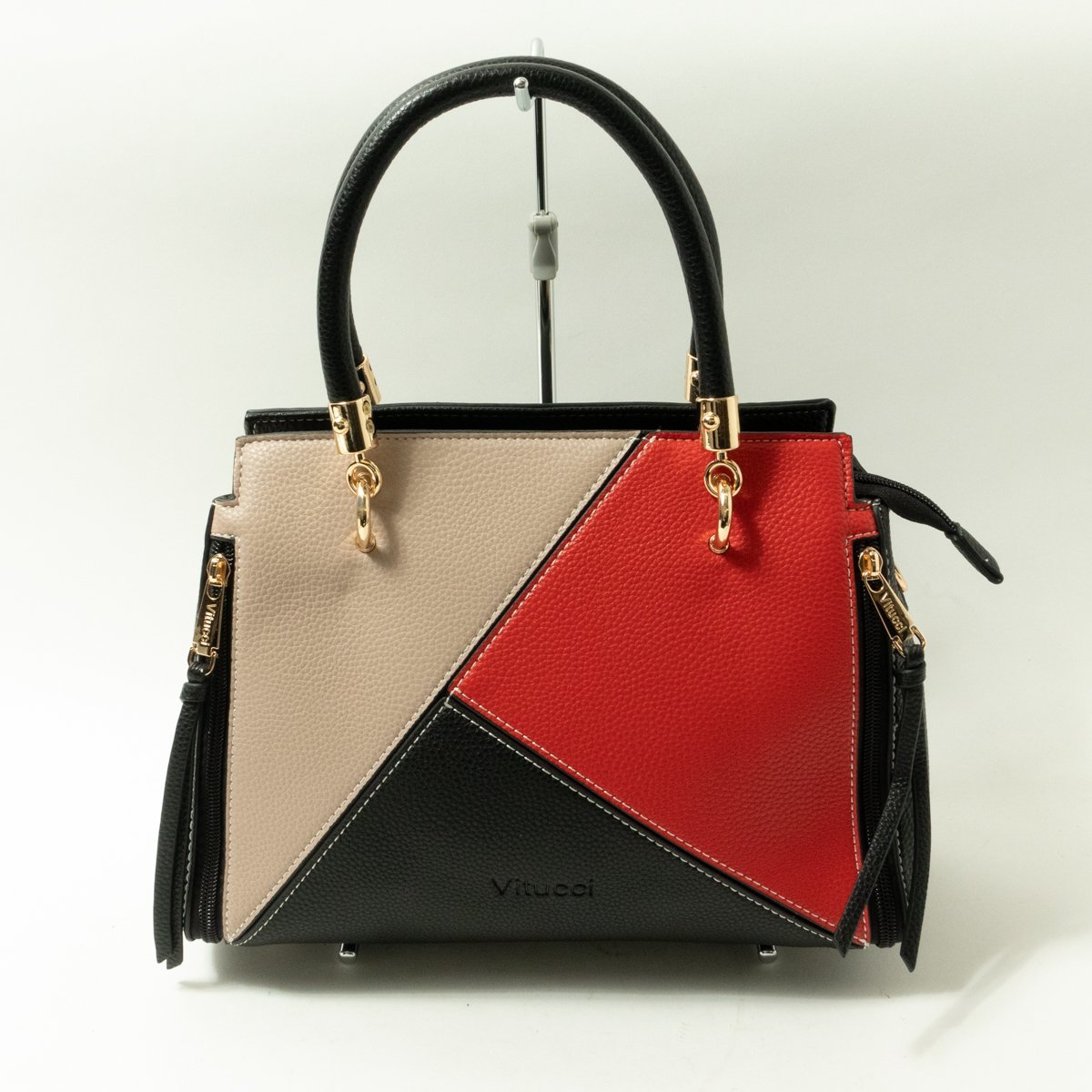 Vitucci ヴィトゥッチ ハンドバッグ ブラック 黒 レッド ベージュ ゴールド レザー レディース シンプル きれいめ 手さげ カジュアル 鞄(その他)｜売買されたオークション情報 ...