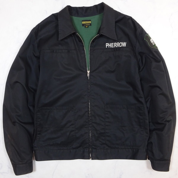 Pherrows cc masters DUAL SERPENTINE FORCE フェローズ コットン100% ジャケット size 40 黒 cotton jacket(フライトジャケット ...