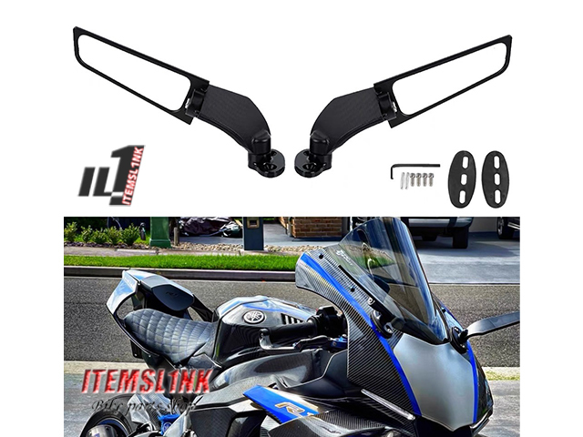 LK13-4 可変 スリム ウイング ミラー カウルミラー Z750S ZRX1200S ZZR1200 ER-6F Ninja250R ...