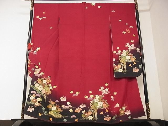 着物屋こころ 豪華振袖 花文箱文 暈し染め 金彩 着丈153.5cm 裄丈68cm 正絹 逸品A-dp1801(振袖)｜売買されたオークション ...