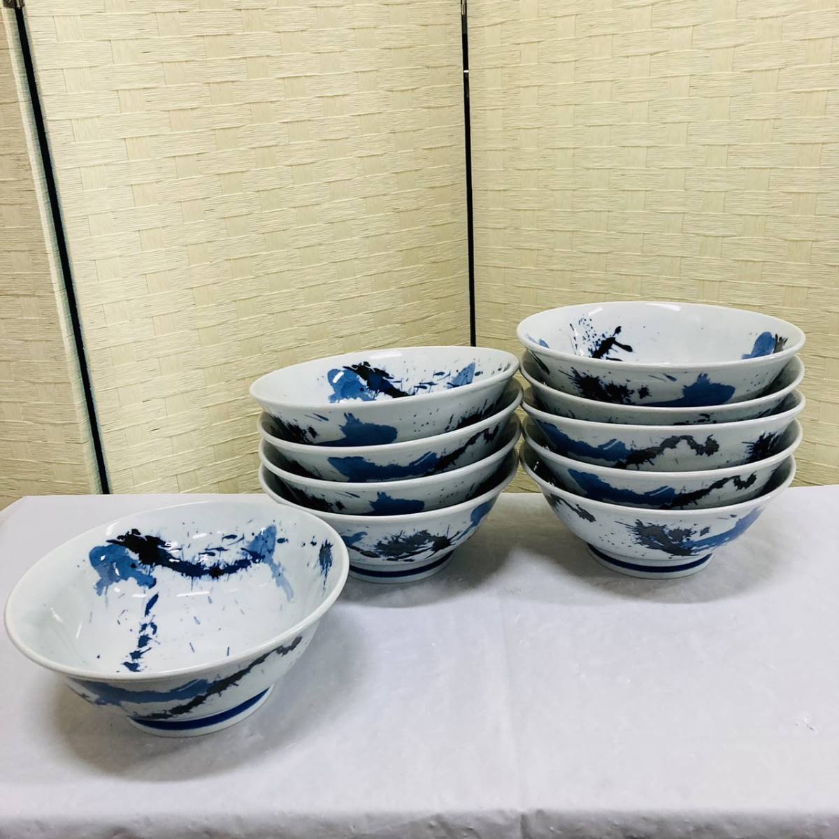 どんぶり 10個セット 食器 和食器 ラーメン 丼ぶり 筆散らし ラーメン鉢/014-035(丼)｜売買されたオークション情報、yahooの商品情報をアーカイブ公開 - オークファン ...