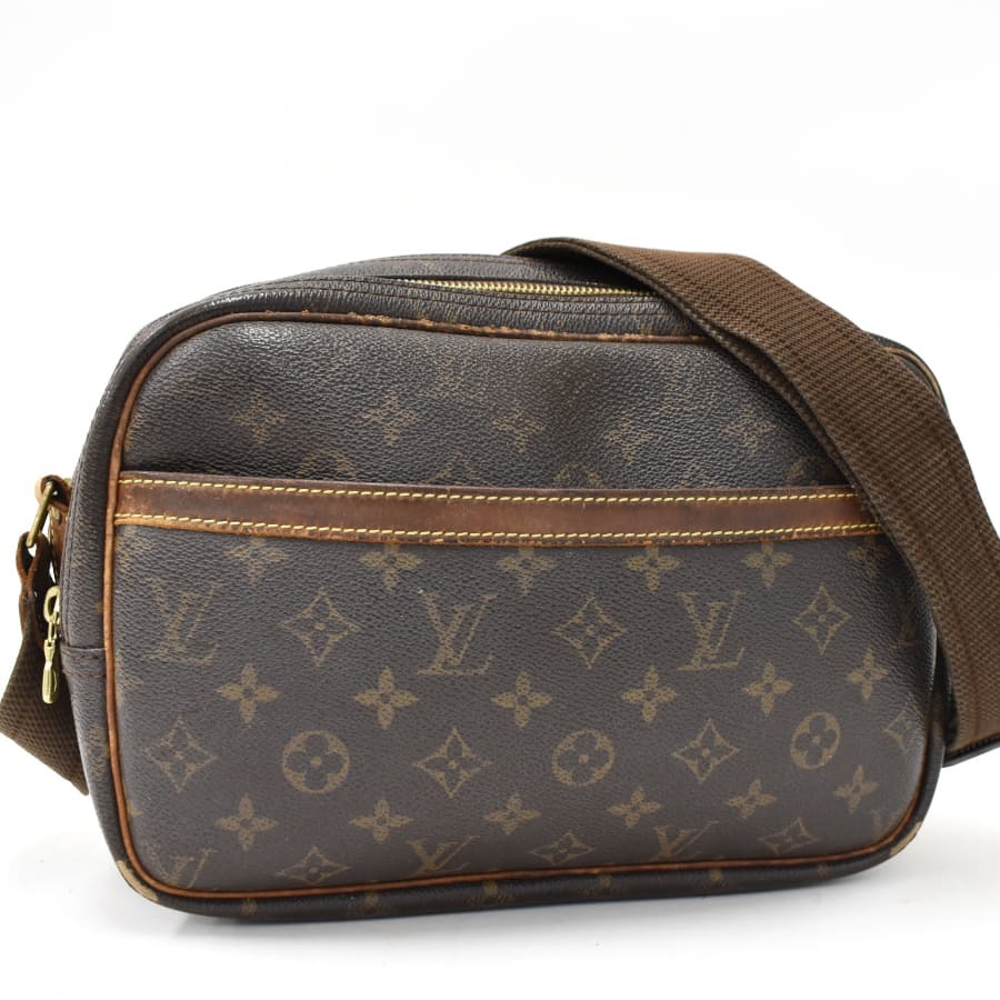 1円 定価15万 良品 LOUIS VUITTON ルイヴィトン ショルダーバッグ リポーターPM M45254 モノグラム ブラウン L ...