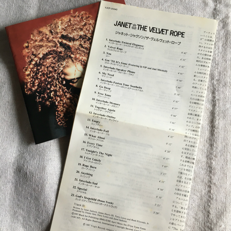 JANET JACKSON THE VELVET ROPE 1997年リリース 6thアルバム Got 'Til It's Gone Go ...