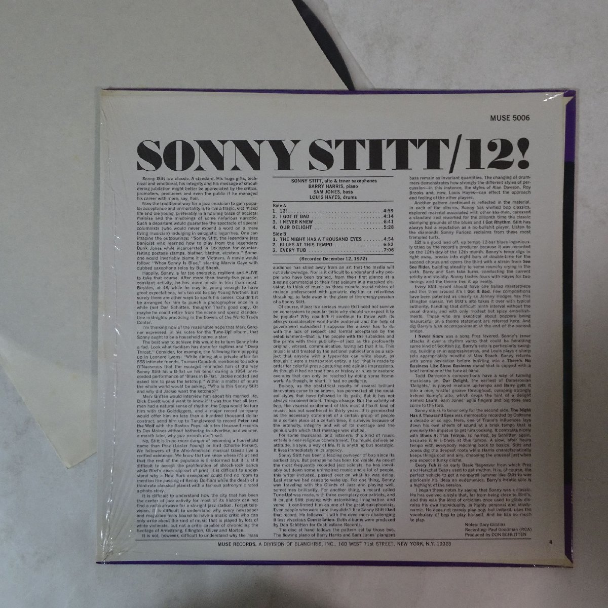 10001801; US盤/MUSE Sonny Stitt / 12(ジャズ一般)｜売買されたオークション情報、yahooの商品情報を ...