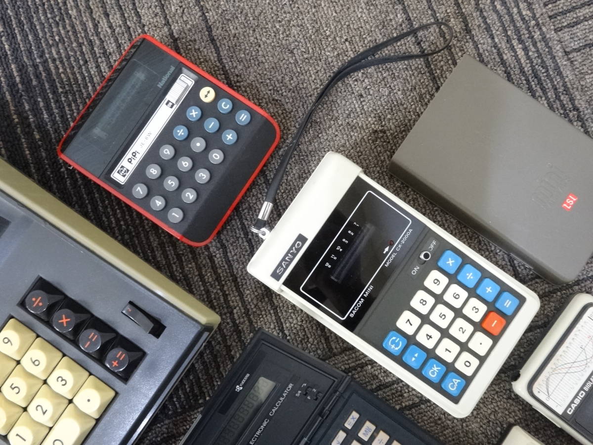 必見 電卓 計算機 8点 まとめ SHARP CASIO KYOCERA SANYO BUBU100X PiPi JE-6W EL-509A EL-206 CX-2000A SR-12 ...