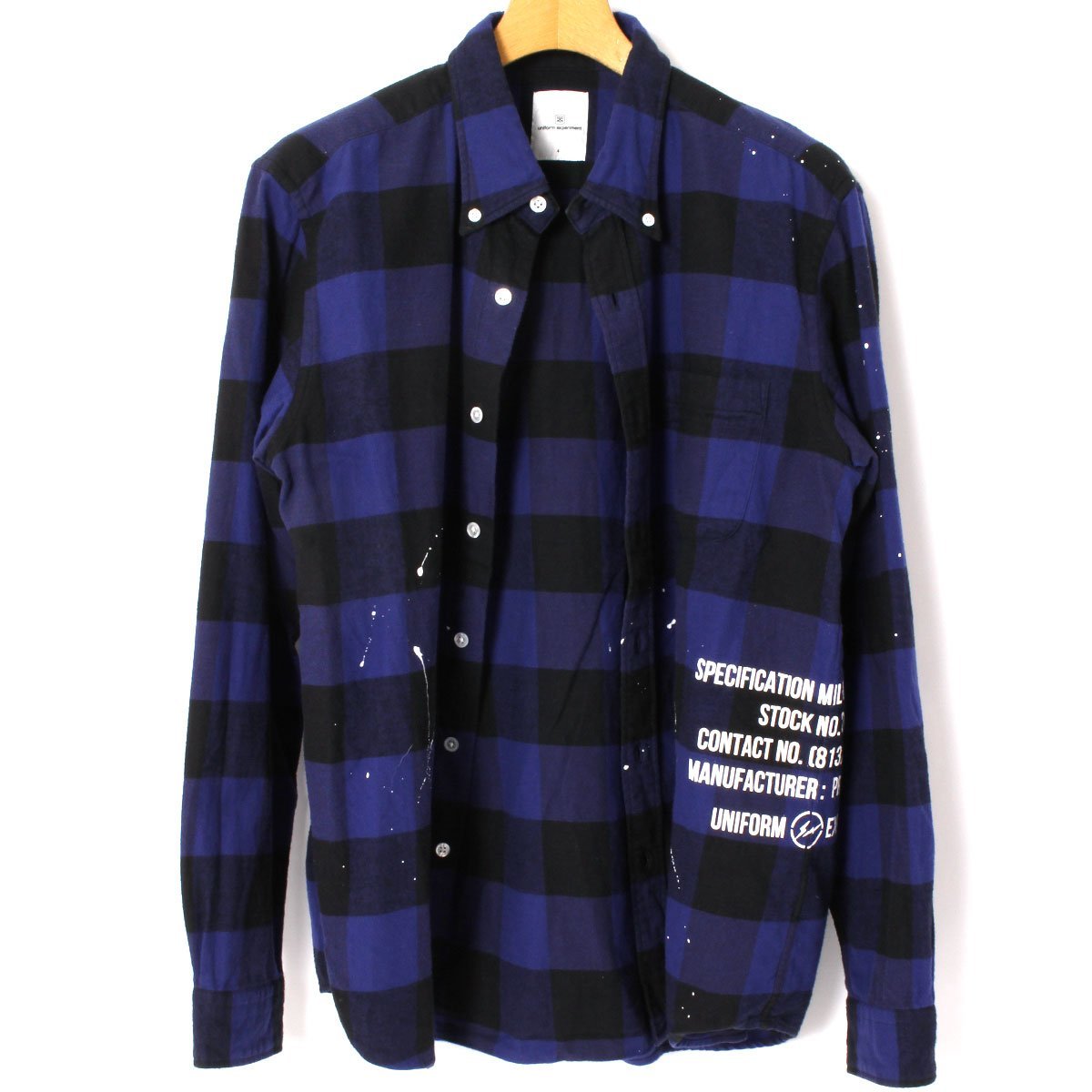 20AW uniform experiment FLANNEL CHECK DRIPPING B.D SHIRT 定価28 000円 4 ...
