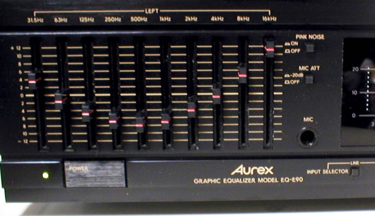 Aurex EQ-E90 Spectrum Analyzer 10Band Stereo Graphic Equalizer 左右可変出力OK 東芝/オーレックス ステレオ 10連 スペアナ ...
