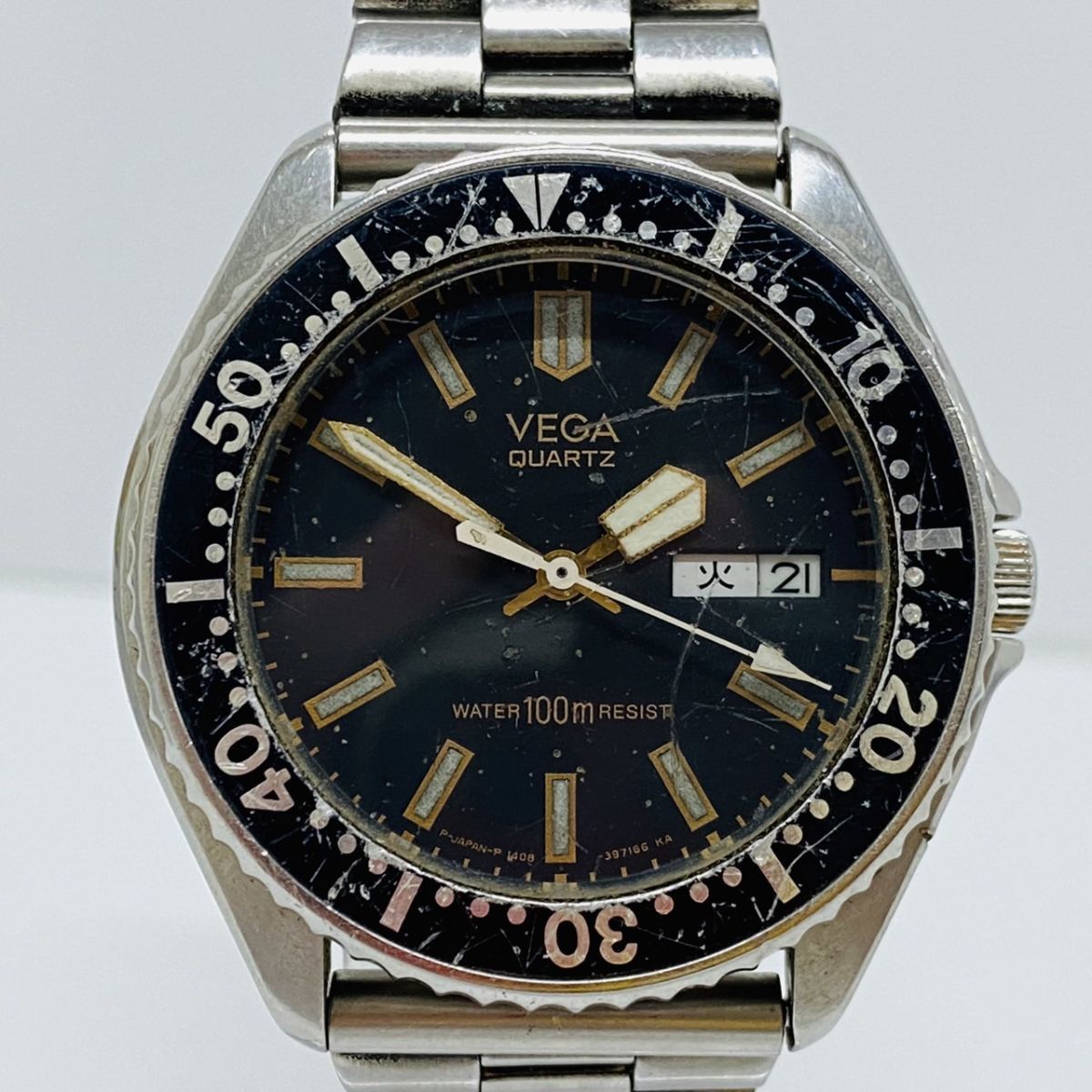 H412-I47-328 CITIZEN シチズン 1408-394551 VEGA ヴェガ QUARTZ クォーツ メンズ デイデイト 逆 ...