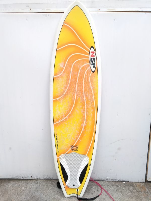 NSP NEW SURF PROJECT FISH 64 6.4フィート サーフボード ショートボード リーシュコード フィン付 0409C ...