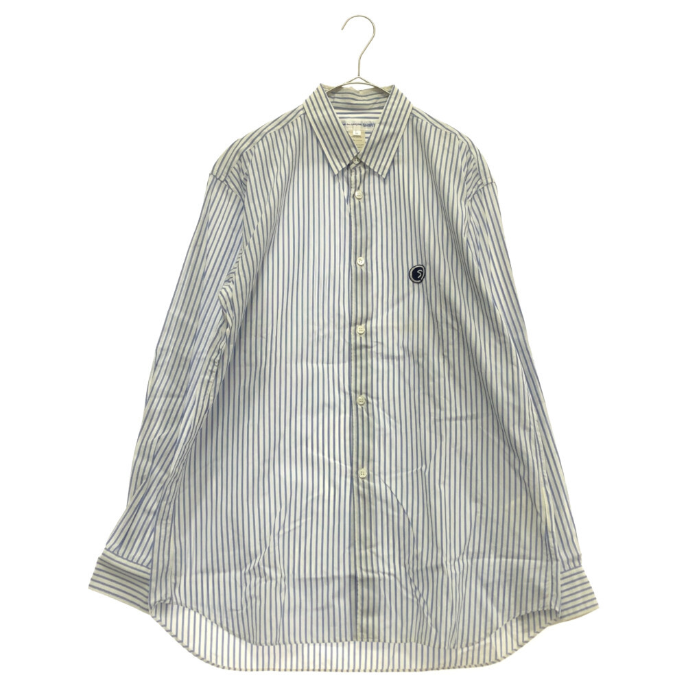 コムデギャルソンシャツ 07SS 刺 ロゴ ストライプ 長袖シャツ ブルー S15133(Lサイズ)｜売買されたオークション情報、yahooの ...