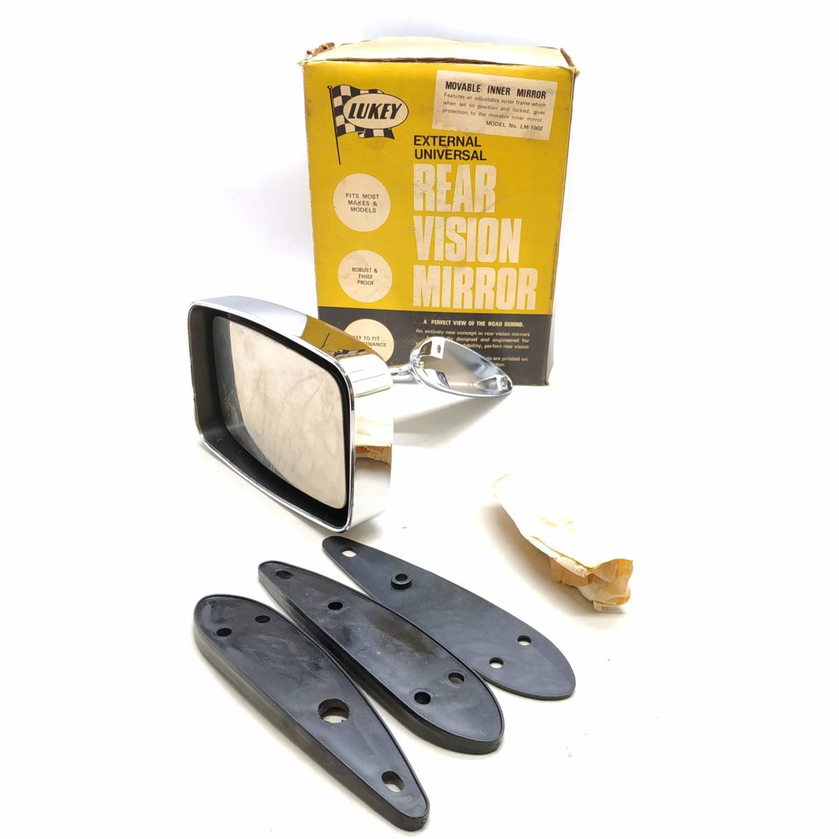 LUCKY ラッキー REAR VISION MIRROR リアルビジョンミラー ルームミラー LM-1002 ビンテージ カー用品 旧車 ...
