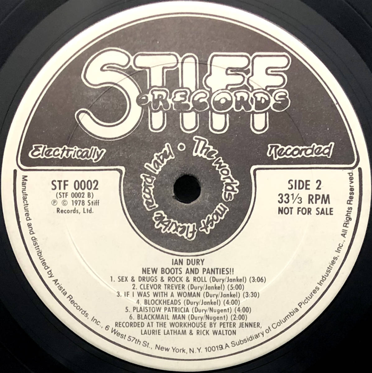 US ORIG 白プロモ LP IAN DURY/New Boots And Panties 1977年 PUB ROCK名盤 米盤のみ Sex & Drugs & Rock & Roll ...