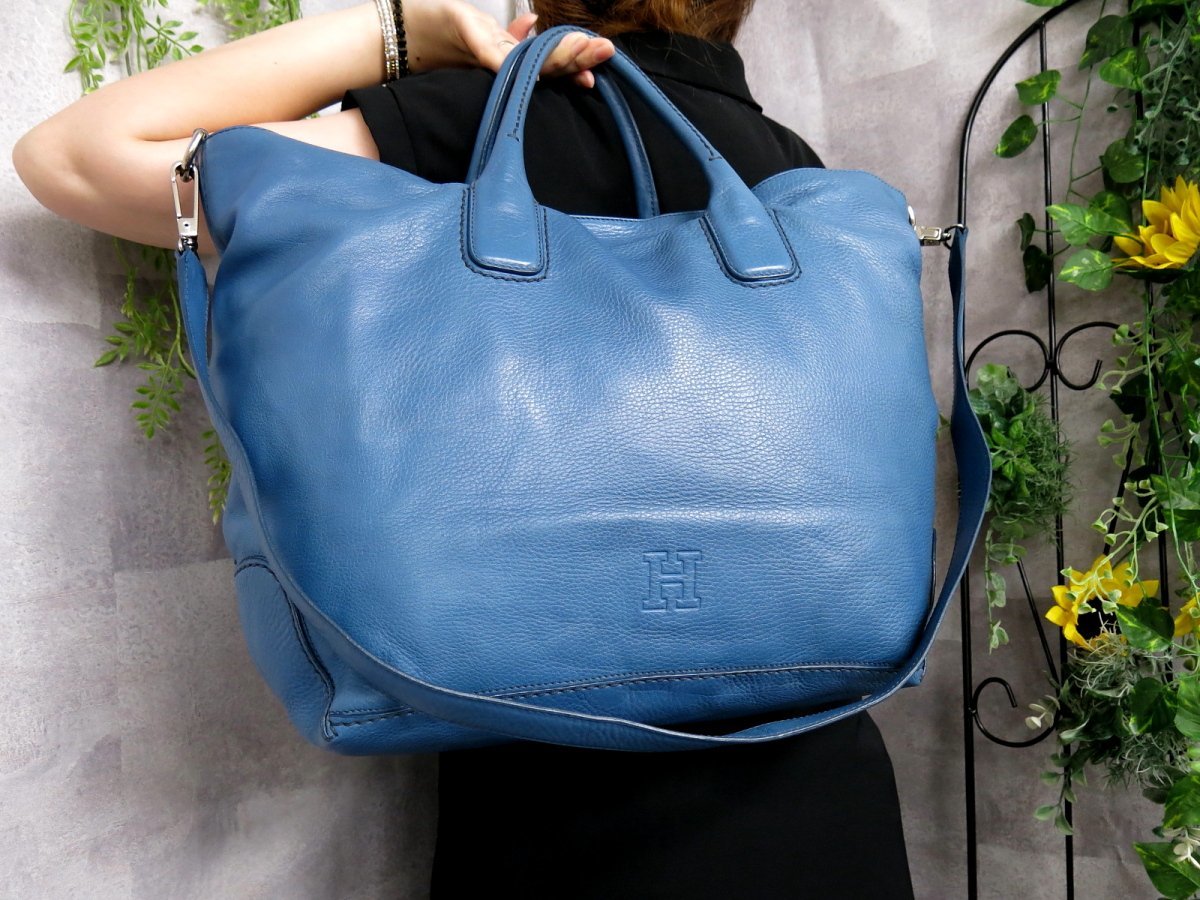 超 HIROFU ヒロフ メンズ カーフ レザー 本革 2way ショルダー トート バッグ ヘブンリーブルー 斜め掛け A4 書類 Js38947(ヒロフ)｜売買されたオークション情報 ...
