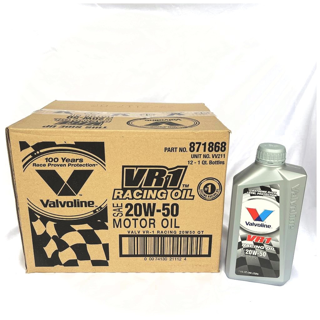 12本セット販売 Valvoline VR1 Racing バルボリン VR1 レーシング 20W-50 1QTボトル 946ml SN ...