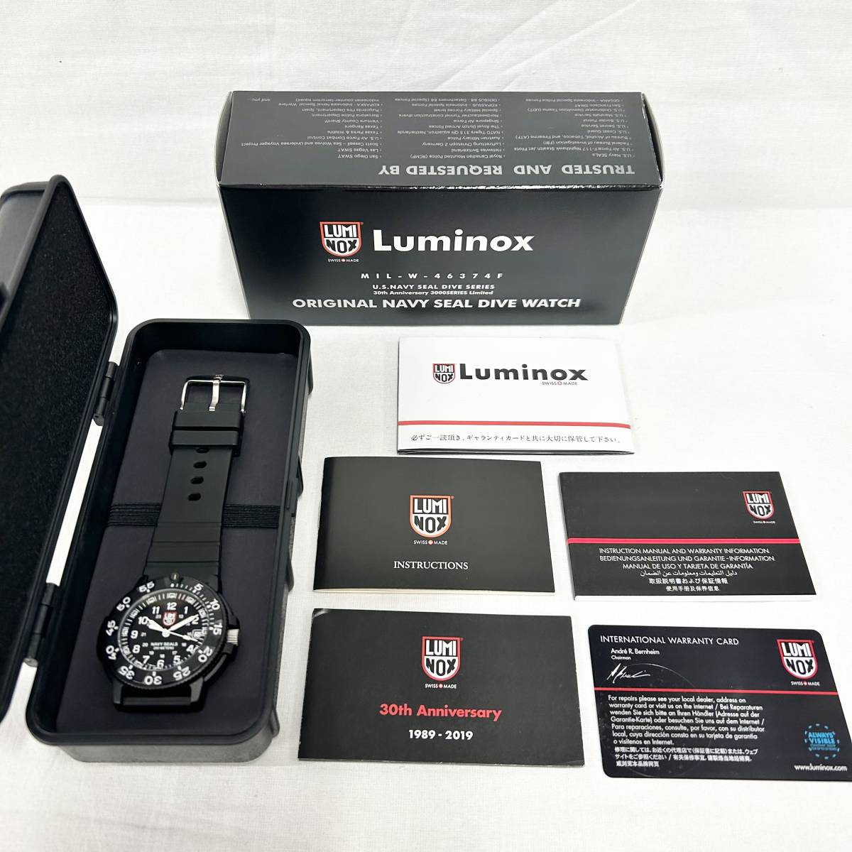 1円スタート ルミノックス LUMINOX 3001 30th Anniversary 300本限定 30周年記念モデル 箱 保 ネイビー ...