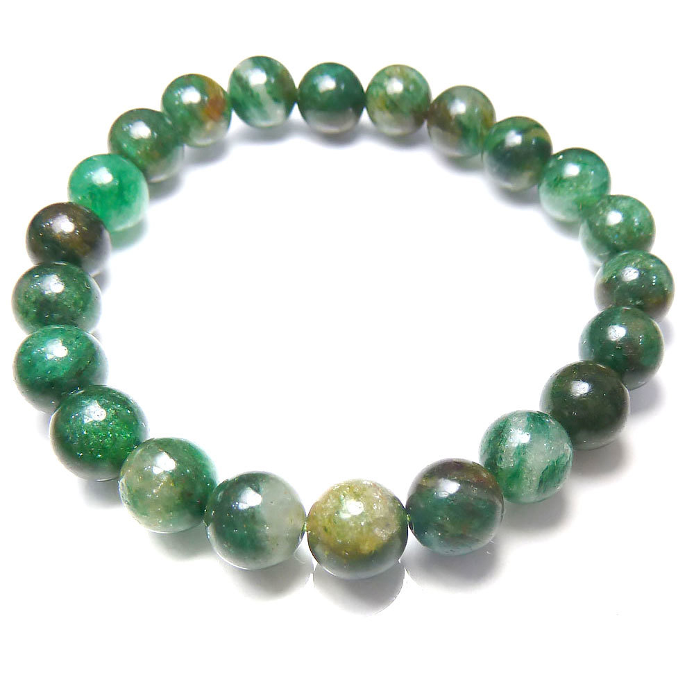 国内入手困難 天然石 euchlorite kmate ユークロライト ユークロリン 8mm 硫酸塩鉱物 ブレスレット euc08001(天然 ...