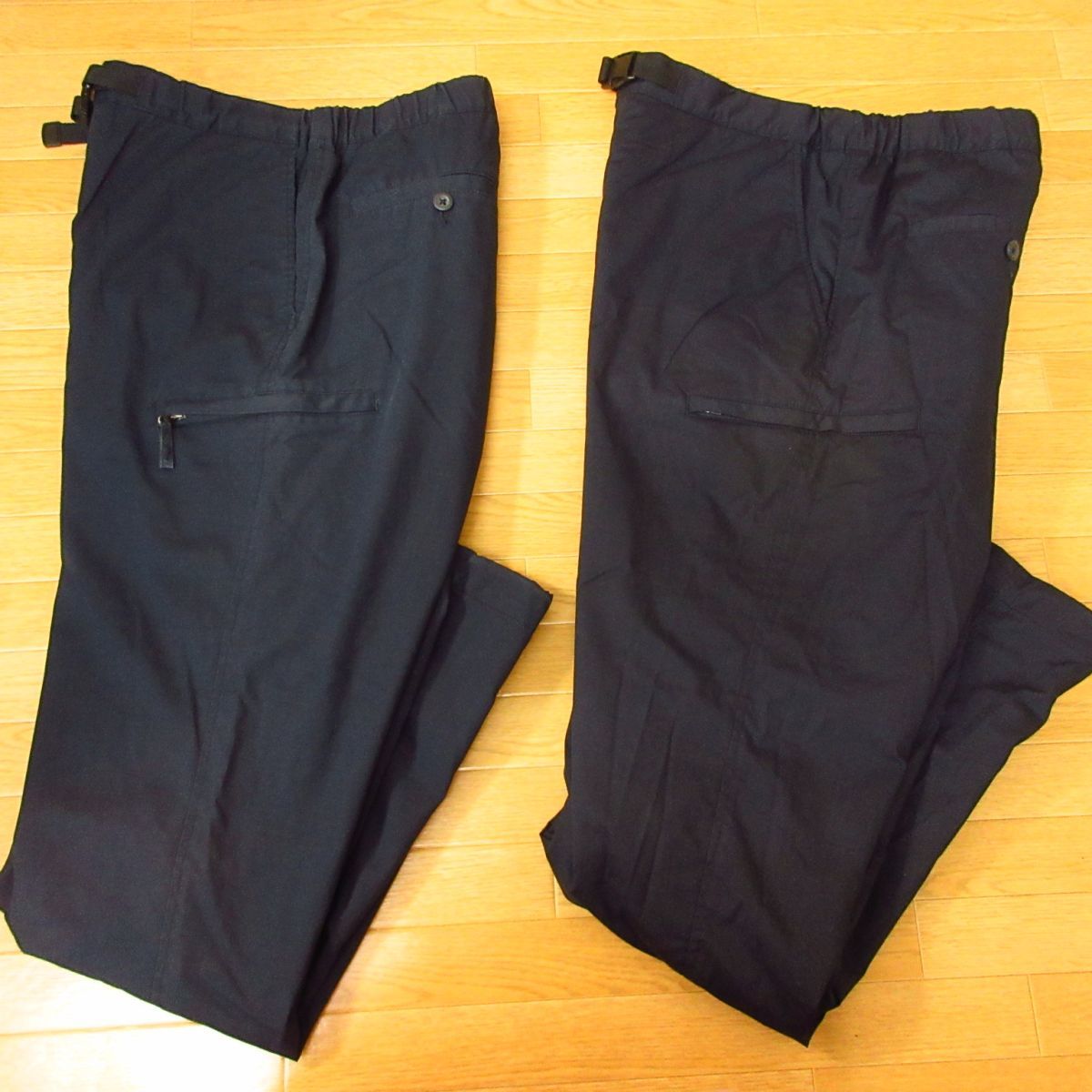 UNIQLO ユニクロ Lサイズ 2本セット 厚手テーパードパンツ 暖パン 裏フリース 防寒 メンズ 紺 まとめ売り C1130(ボトムス ...