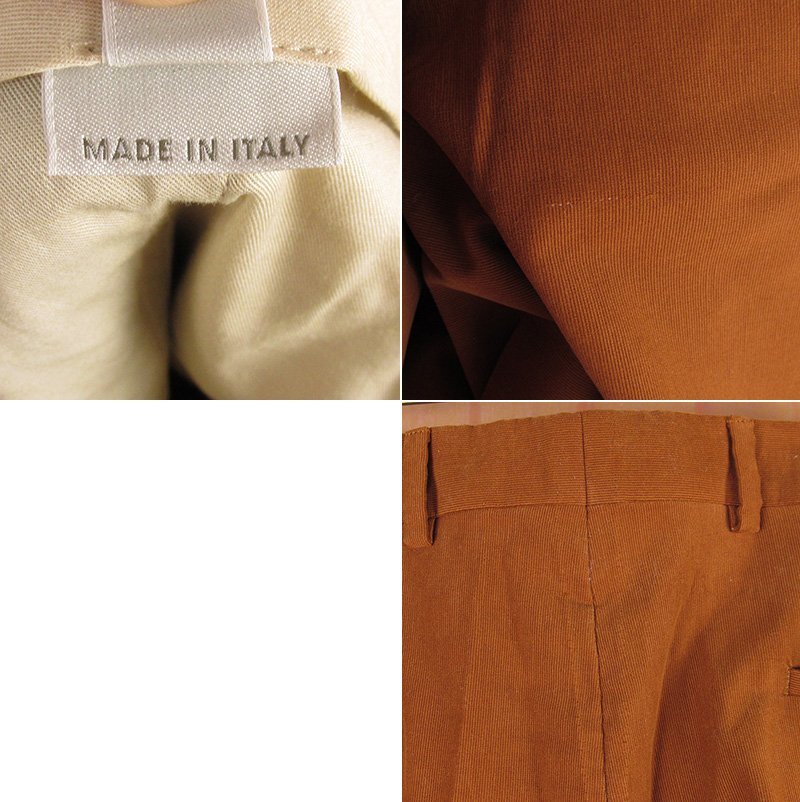 YP17927 Ermenegildo Zegna エルメネジルド ゼニア 1プリーツ コットン スラックス パンツ イタリア製 ブラウン系 tg50/cm44(エルメネジルド ゼニア)｜売買 ...