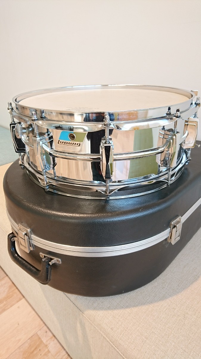 Near Mint Ludwig ”Supraphonic” LM400 #400 Mid70's with/Ludwig Genuine Tombstone-design Case(スネア ...