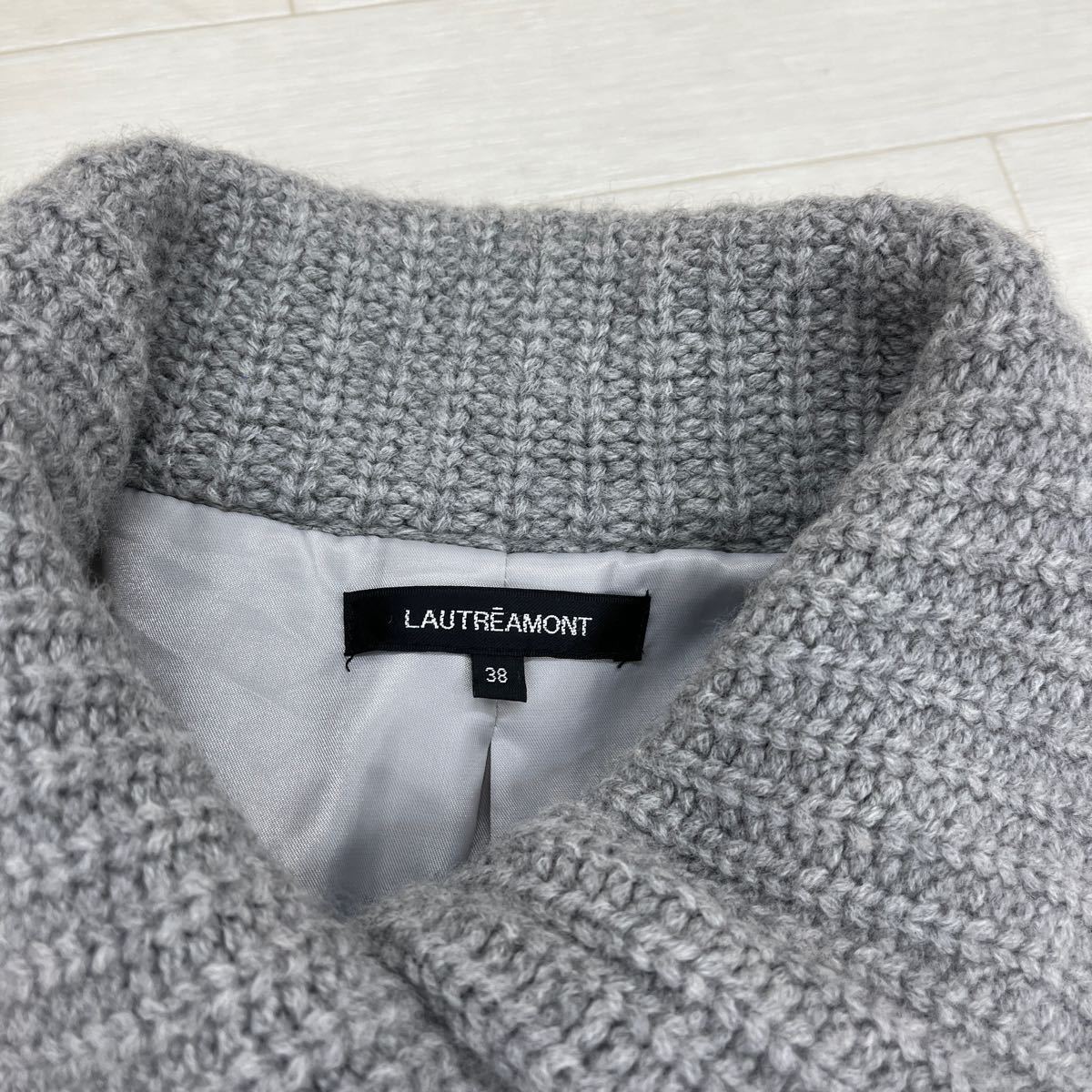 1362 LAUTREAMONT ロートレアモン トップス ニット コート ショート丈 ダブル 2ボタン カジュアル グレー レディース38(コート)｜売買されたオークション情報、yahooの ...