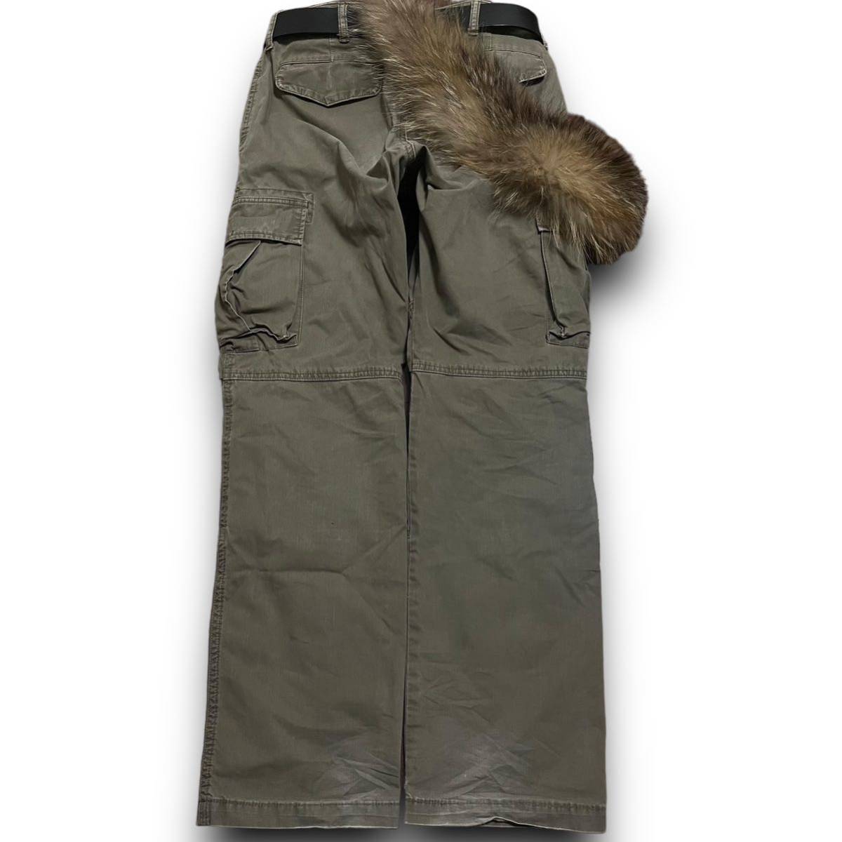 RARE 00s Japanese Label Y2K gimmick flare cargo fur pants goa ...
