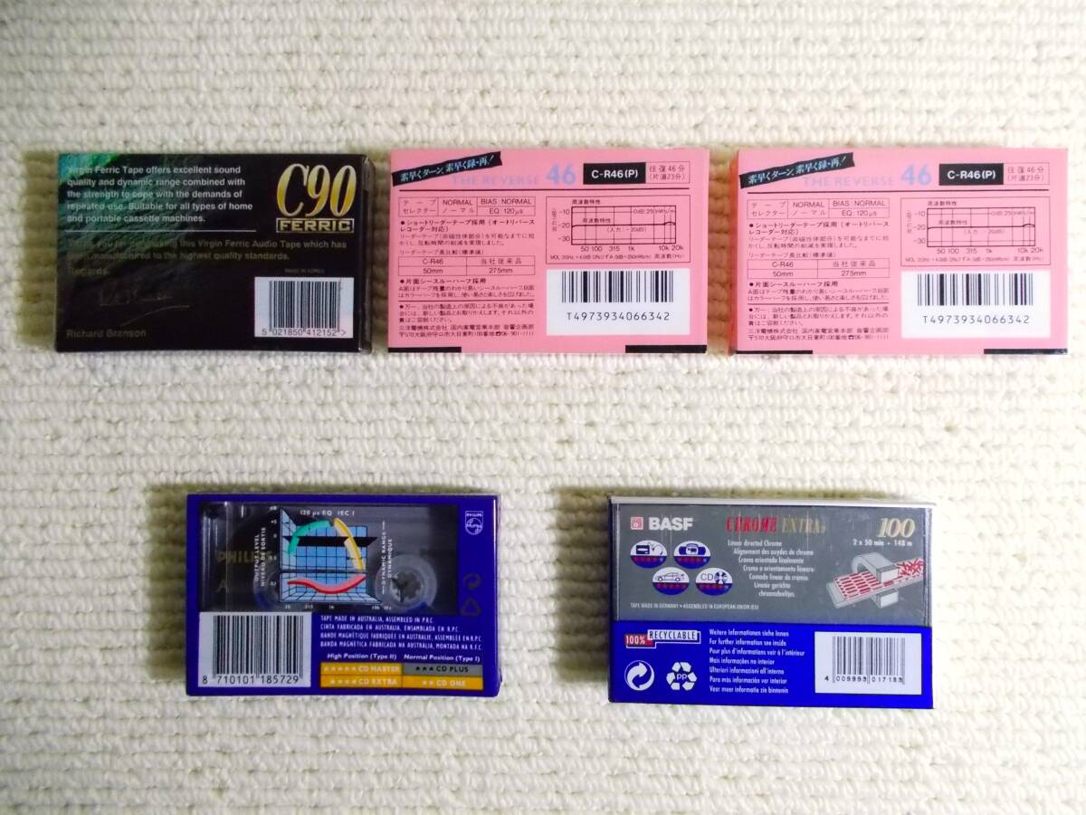 1. PHILIPS CD PLus 90 2. BASF EXTRA Ⅱ 100 3. VIRGIN C90 FERRIC 4. SANYO THE REVERSE 46 2本 カセット ...