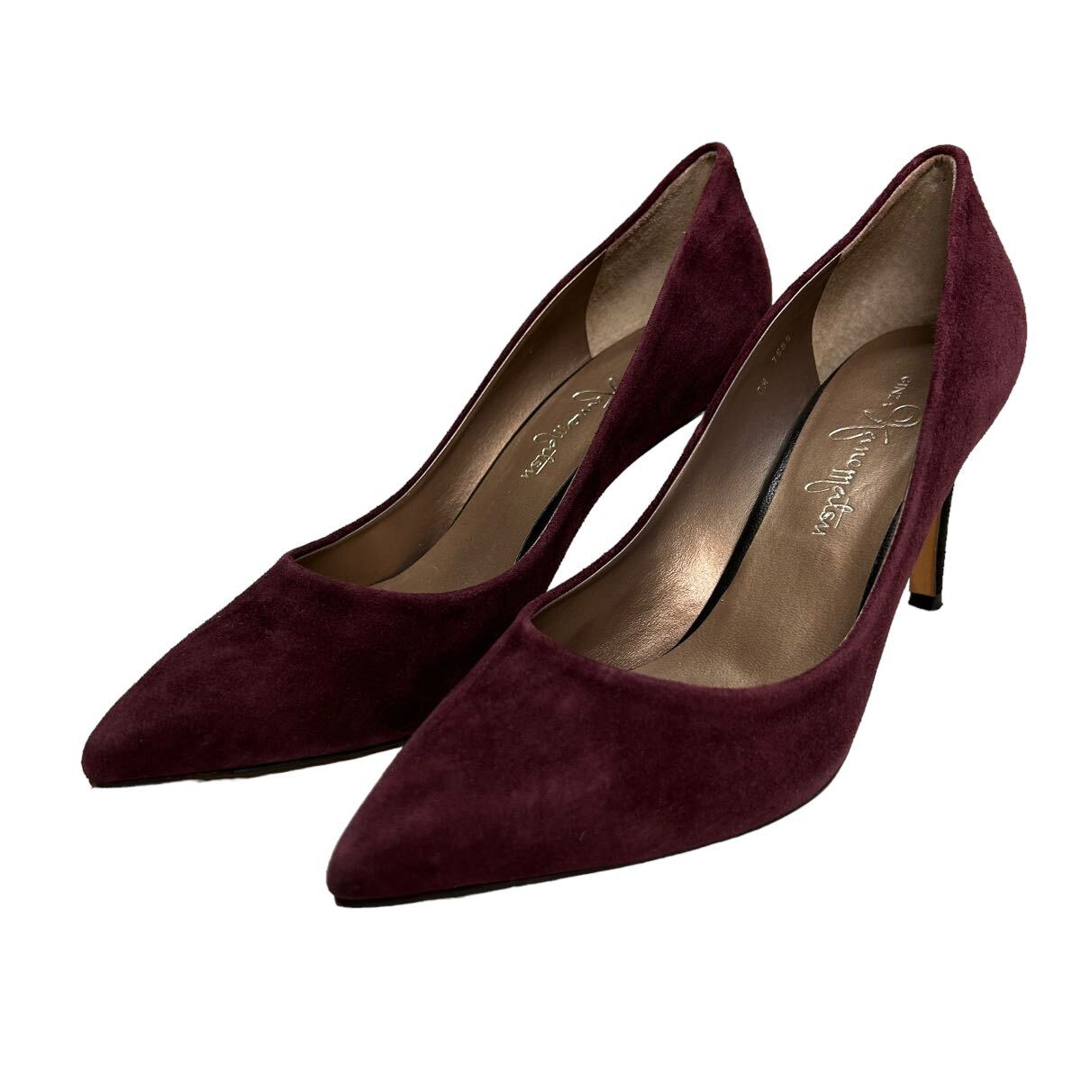 A564 GINZA Kanematsu 銀座 かねまつ レディース パンプス 24.5cm ボルドー ブラック スエード 日本製(その他)｜売買されたオークション情報、yahooの商品情報を ...