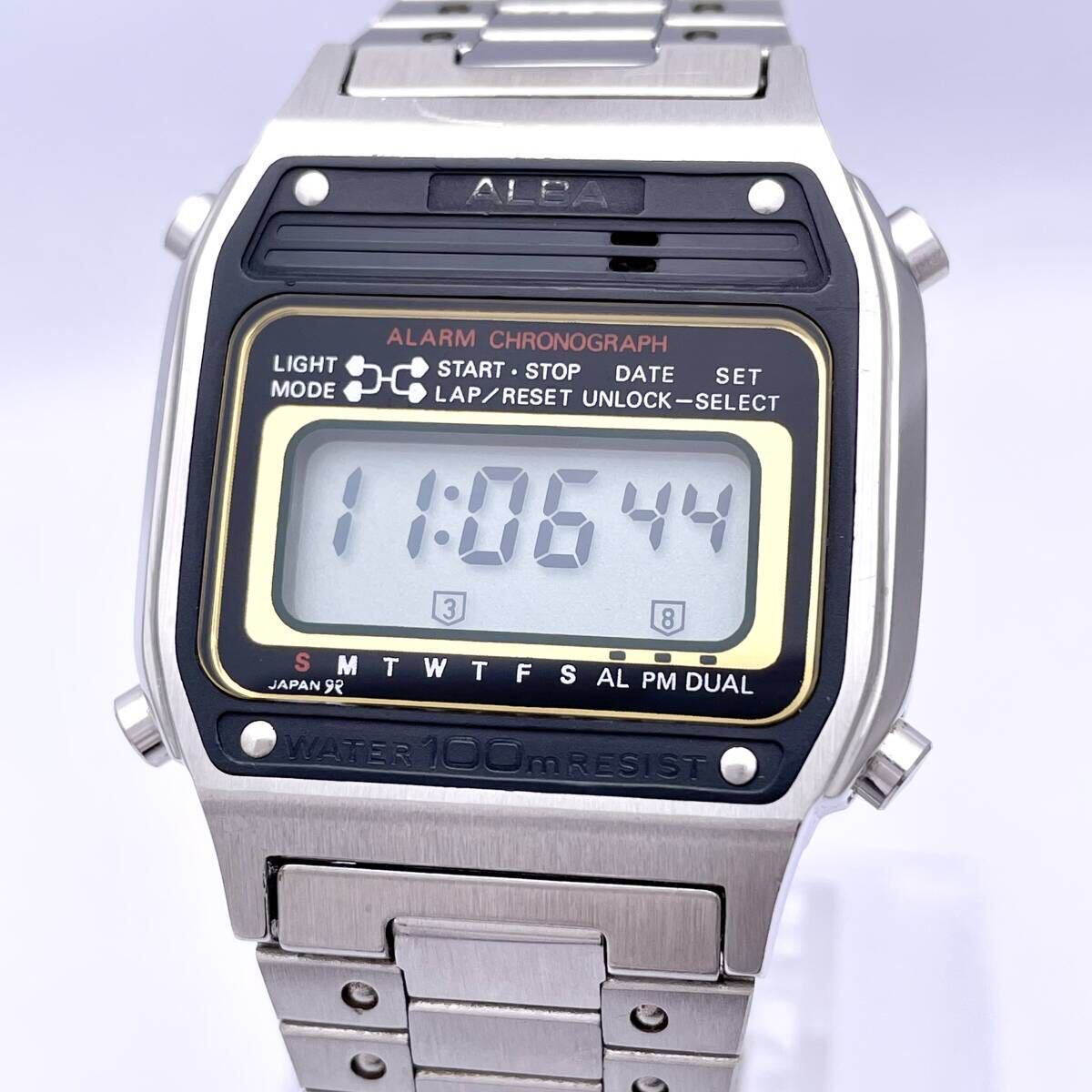 箱付き SEIKO セイコー ALBA アルバ スクリューバック Y486-5000 腕時計 ウォッチ クロノグラフ クォーツ quartz ...