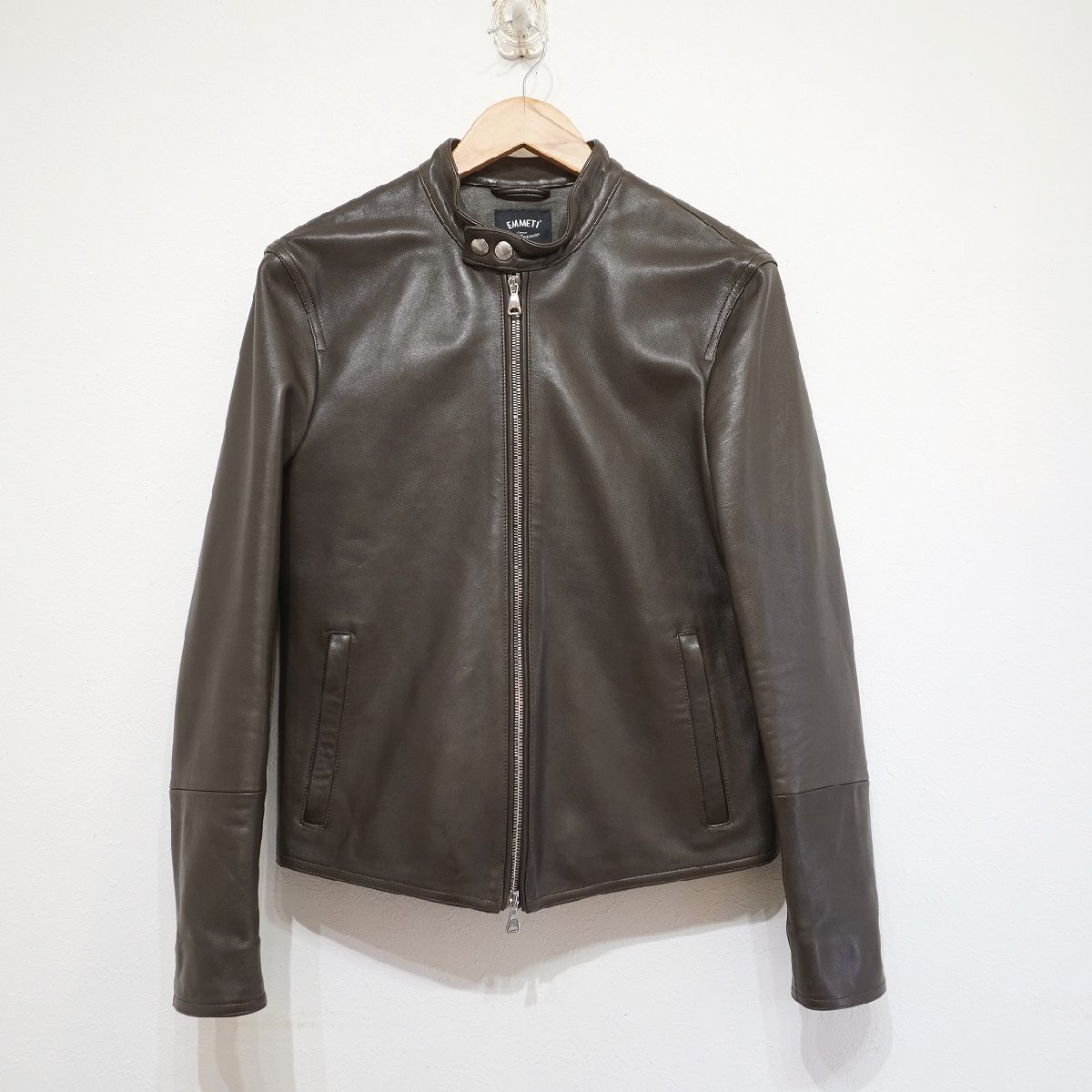 EMMETI 46 JURI ユリ シングルライダースジャケット ラムレザー 羊革 エンメティ GIAPPONE-078 ラムスキン イタリア イタリー製 I4-53(Mサイズ)｜売買された ...