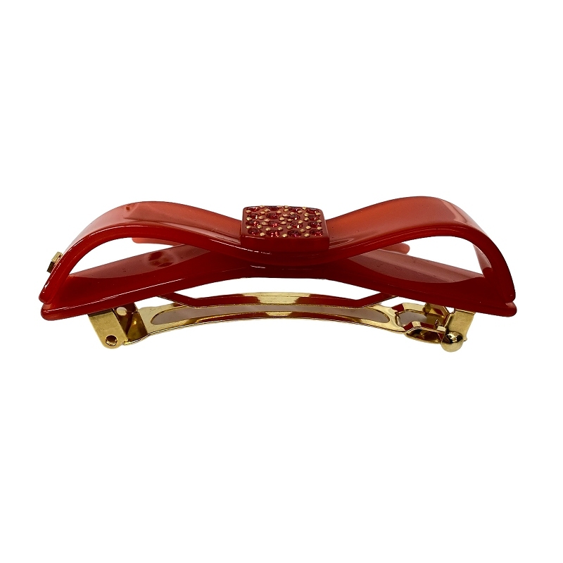 アレクサンドルドゥパリ Alexandre De Paris リボン バレッタ ヘアクリップ ヘアアクセサリー ラインストーン 赤 レッド フランス製 1126(バレッタ)｜売買された ...