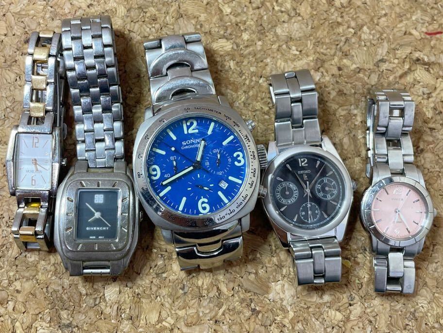 時計ジャンク 5本まとめ売り SEIKO CITIZEN SONNE GIVENCHY MICHEL KLEN クォーツ 必ず説明文お読み下さい 800(その他)｜売買されたオークション情報 ...