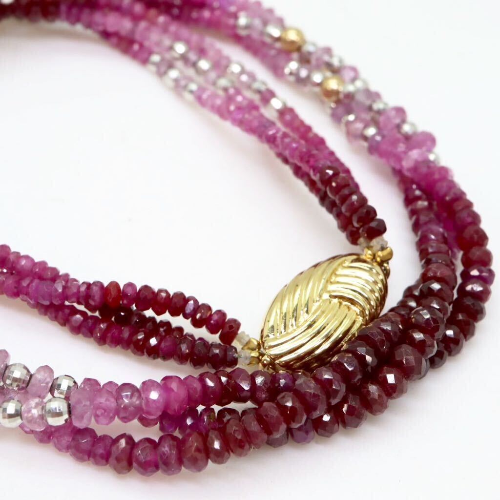 良品 天然ルビー3連ネックレス m 34.2g 44.0cm ruby necklace jewelry silver EA2/EA5(ルビー)｜売買されたオークション情報、yahooの商品 ...
