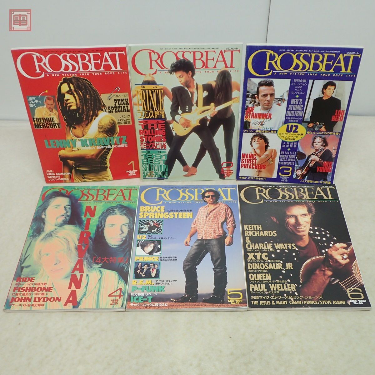 CROSSBEAT クロスビート 1990年〜1992年 全36冊揃 NIRVANA/AEROSMITH/DAVID BOWIE/PRINCE/ROLLING STONES まとめ売り 当時物 ...